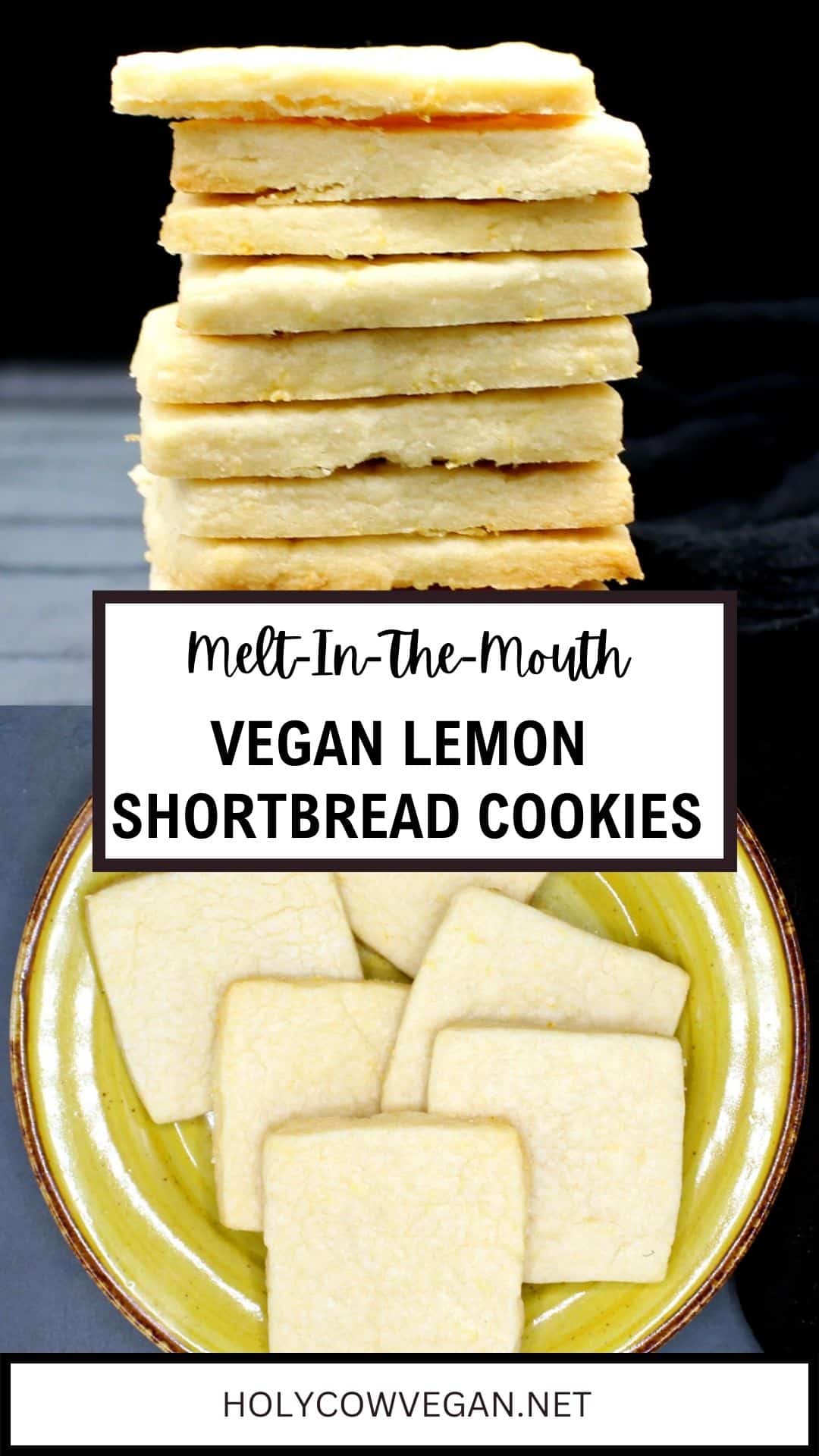 Vegan Lemon Shortbread Cookies - Holy Cow Vegan