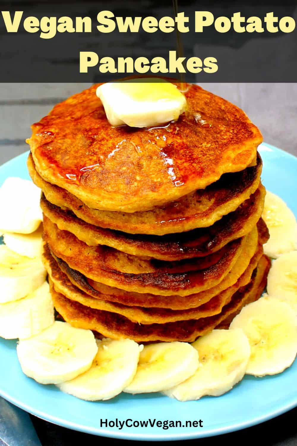 Vegan Candy Potato Pancakes - Holy Cow Vegan - Doctor Woao