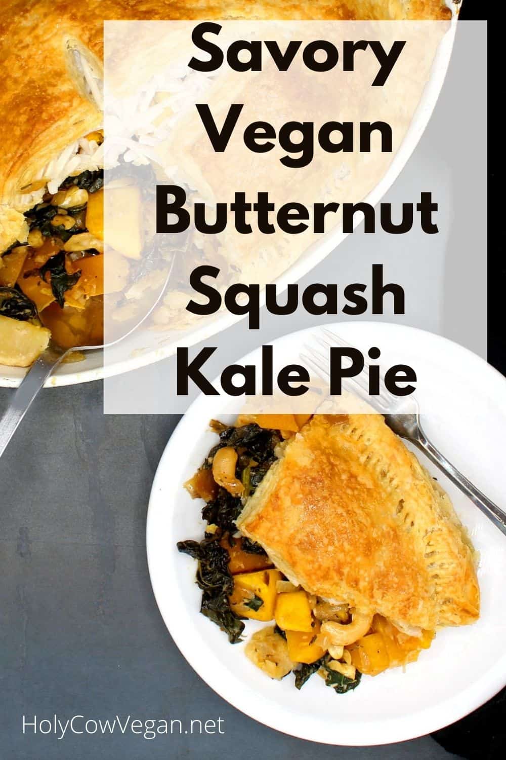 Savory Vegan Butternut Squash and Kale Pie - Holy Cow Vegan