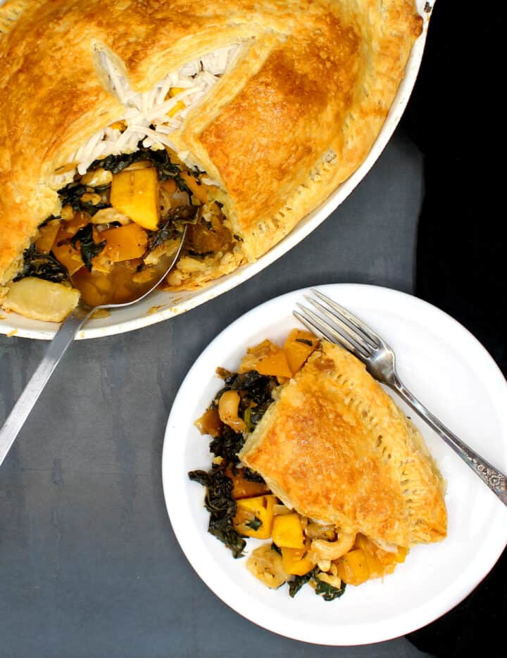 Savory Vegan Butternut Squash and Kale Pie - Holy Cow Vegan