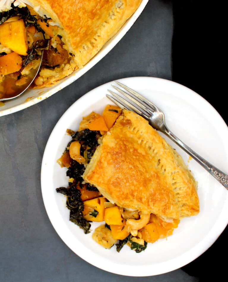 Savory Vegan Butternut Squash and Kale Pie - Holy Cow Vegan