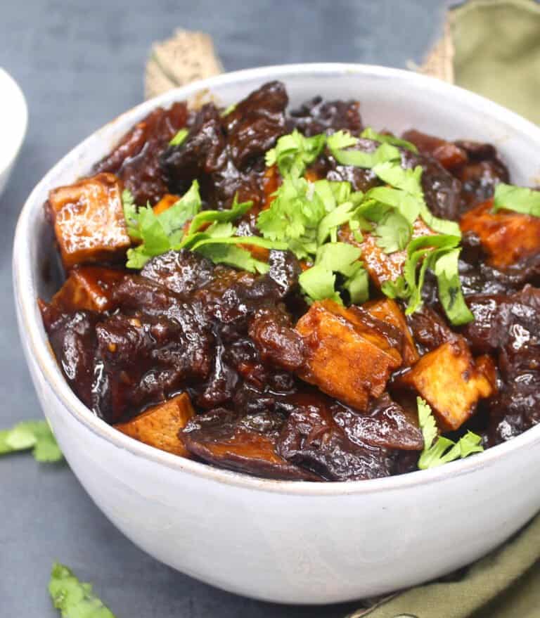 Mexican Tofu with Apricots, Chipotle and Tamarind - Holy Cow Vegan