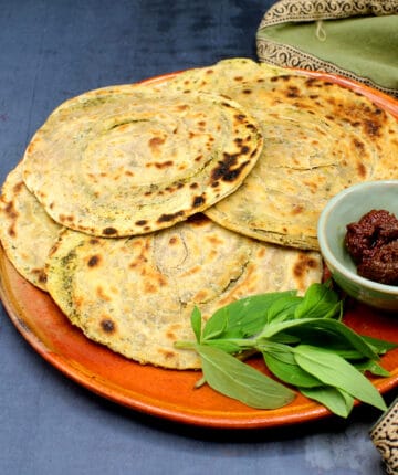 Pudina Paratha (Mint Paratha) - Holy Cow Vegan