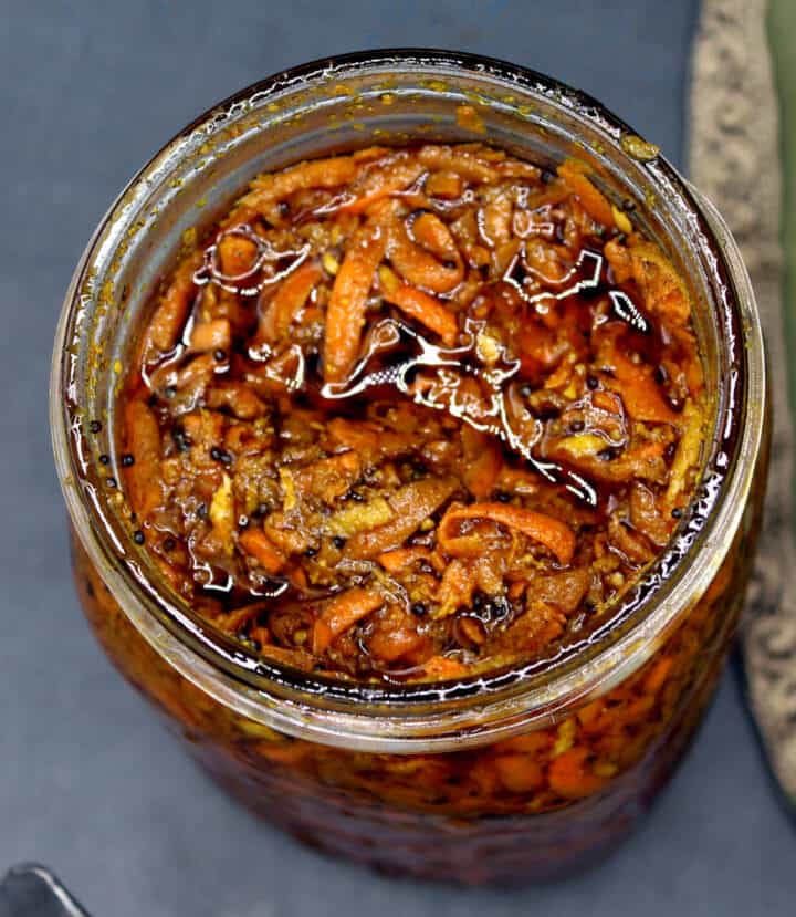 Carrot Pickle (Gajar ka Achar) - Holy Cow Vegan