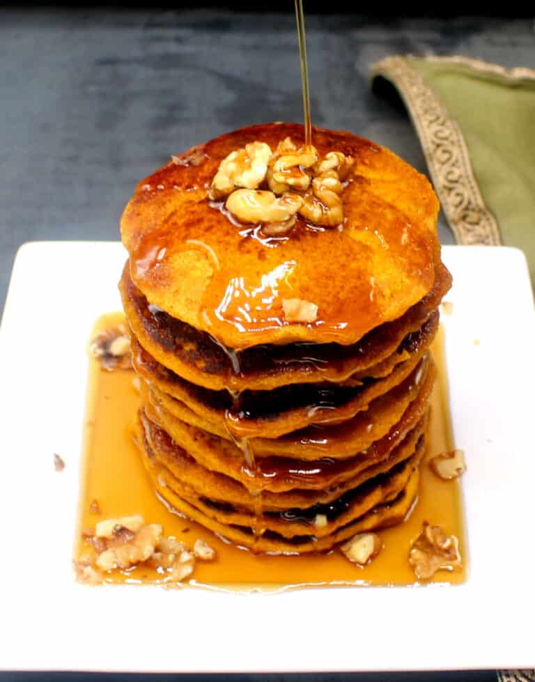 Vegan Pumpkin Pancakes - Holy Cow Vegan