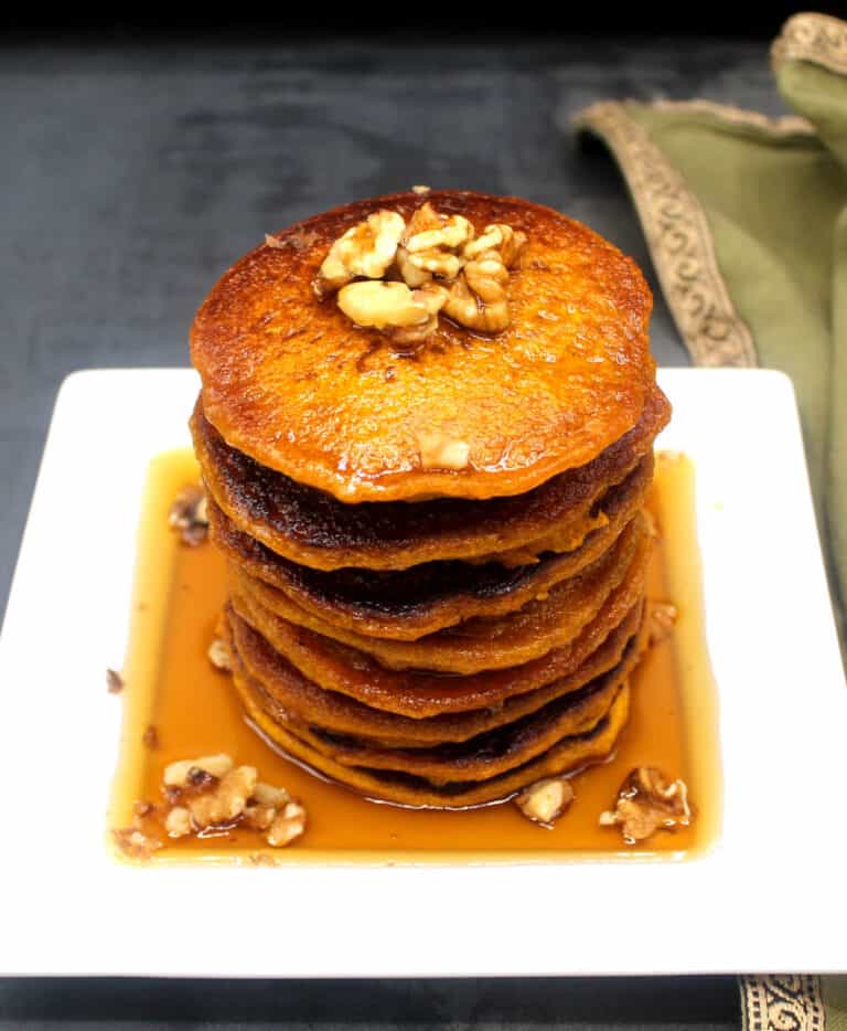 Vegan Pumpkin Pancakes - Holy Cow Vegan