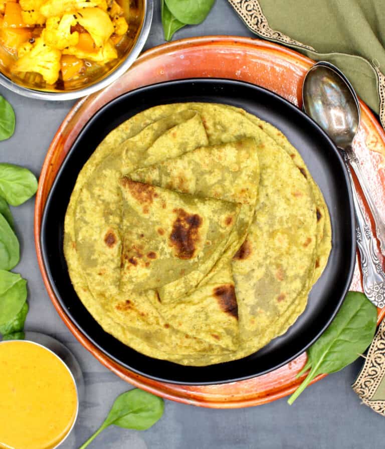 High-Protein Roti with Sprouts and Spinach - Holy Cow Vegan