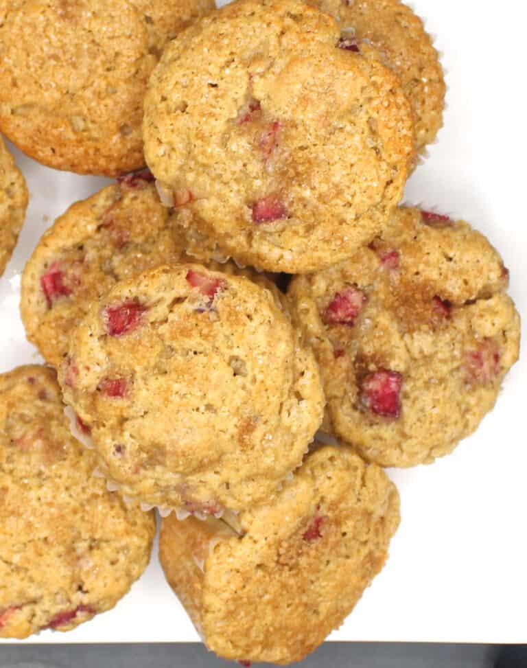 Vegan Rhubarb Muffins - Holy Cow Vegan