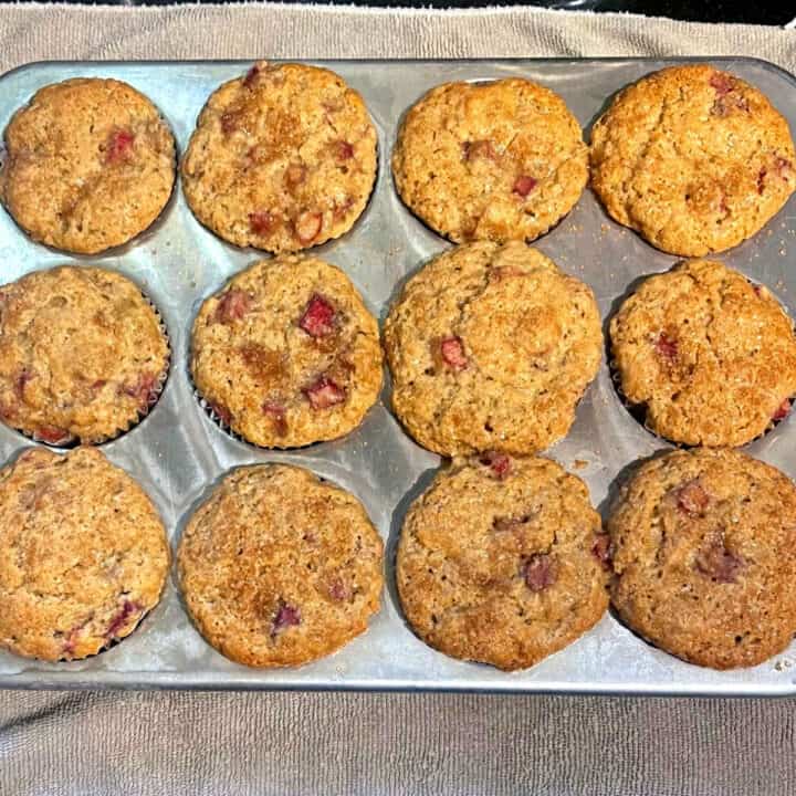 Vegan Rhubarb Muffins - Holy Cow Vegan