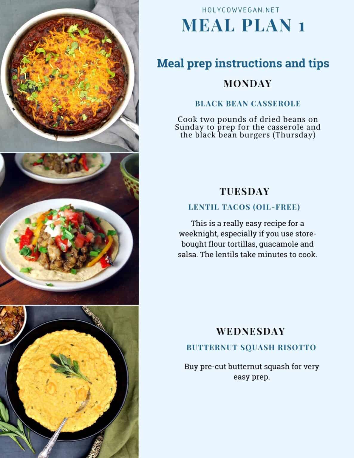 Meal Plan 1 - Holy Cow Vegan