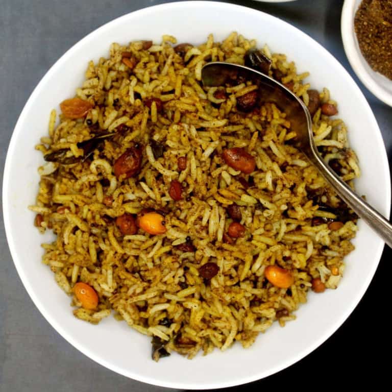 South Indian Tamarind Rice (Puliyodharai) - Holy Cow Vegan