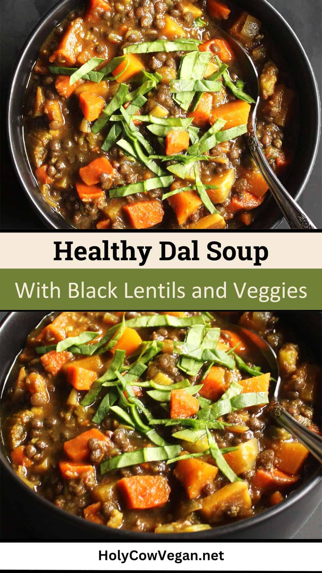 Dal Soup (with Black Beluga Lentils) - Holy Cow Vegan