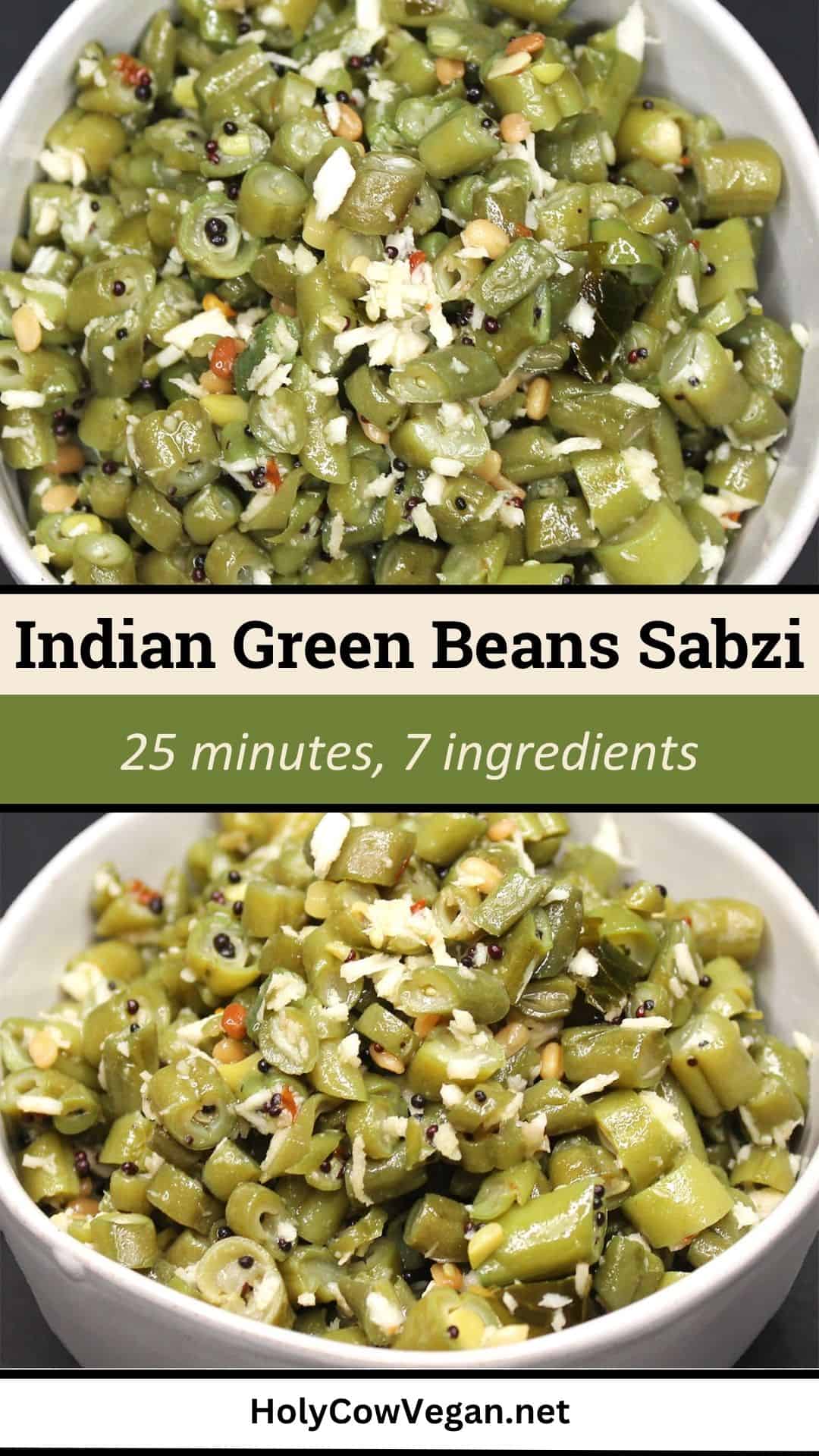 Indian Green Beans Sabzi - Holy Cow Vegan